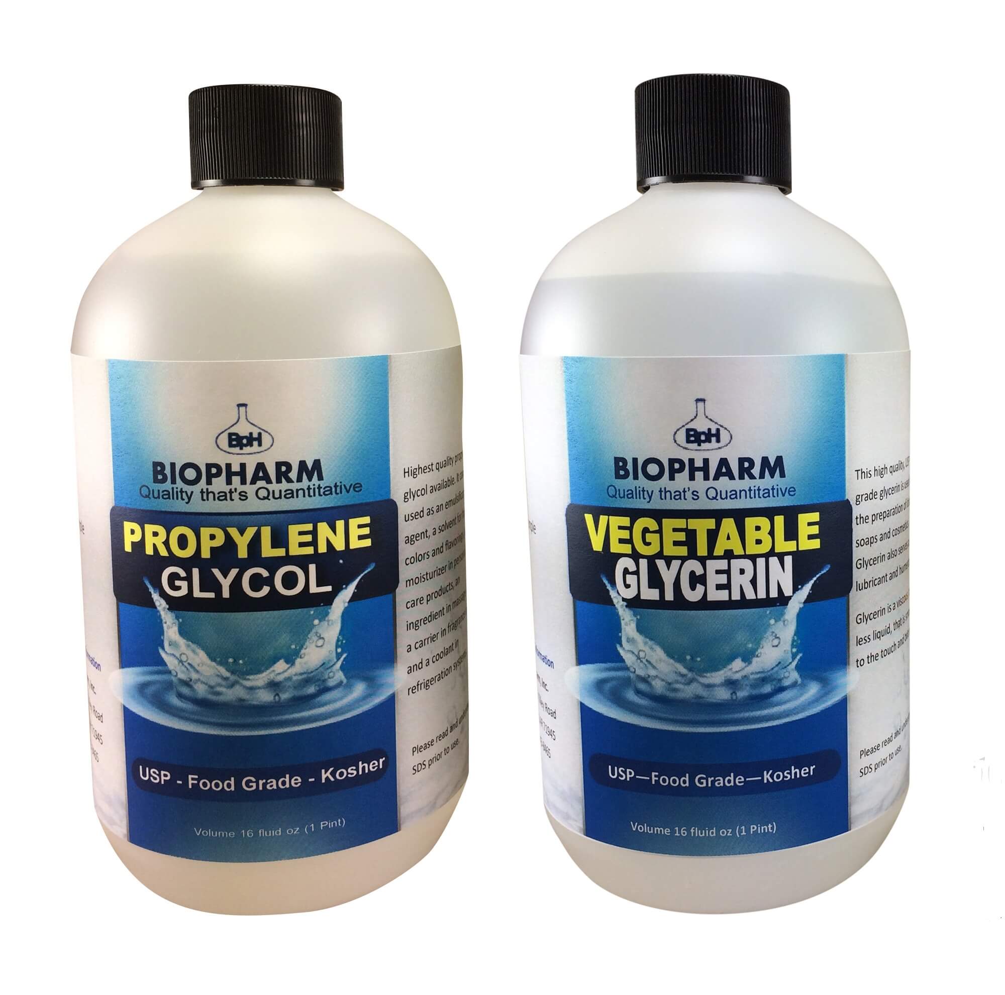 Propylene Glycol and Vegetable Glycerin Combo: 500 mL each; Food-Grade ...